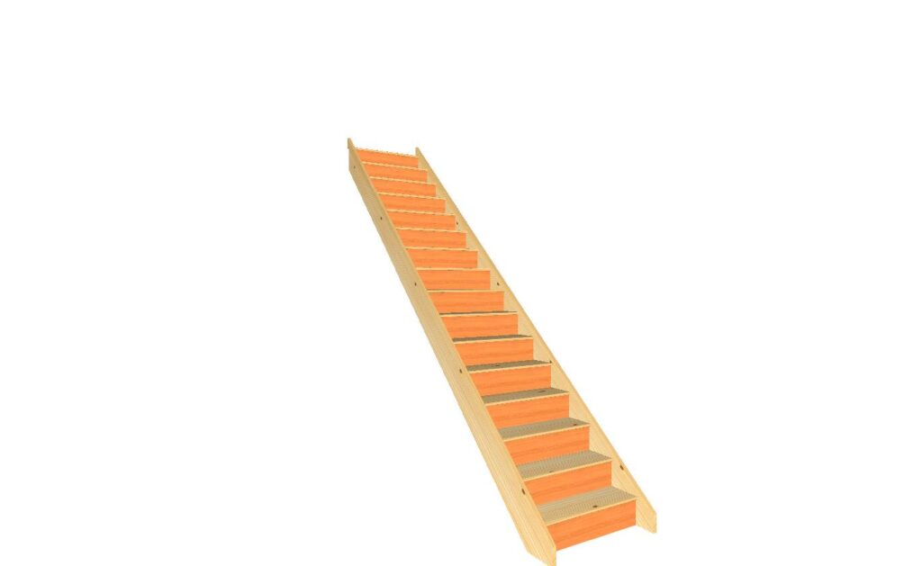Craftsmans Pine Straight Flight of Stairs — 16 Risers (3072–3520mm)