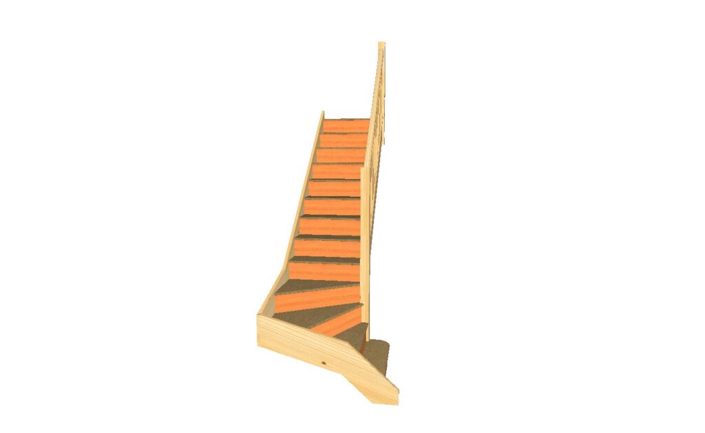 Right-Hand Winder Staircase with Handrail | Trade Range Wooden Staircases