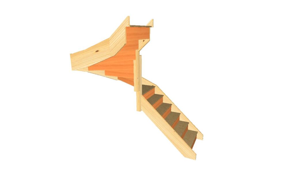 S5W3W31N Left-Hand Winding Staircase | Compact Stairwell Layout