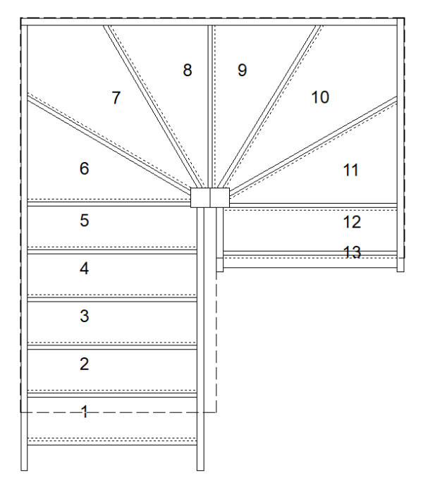 S5W3W31N Right-Hand Winding Staircase | Compact Layout